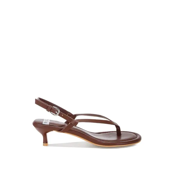 RAG & CO Brisbou Thong Strap Heels In By - Brown