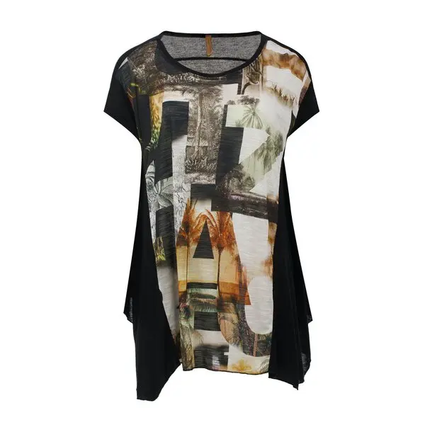 CONQUISTA Eclectic Voyage Oversized Top - Black