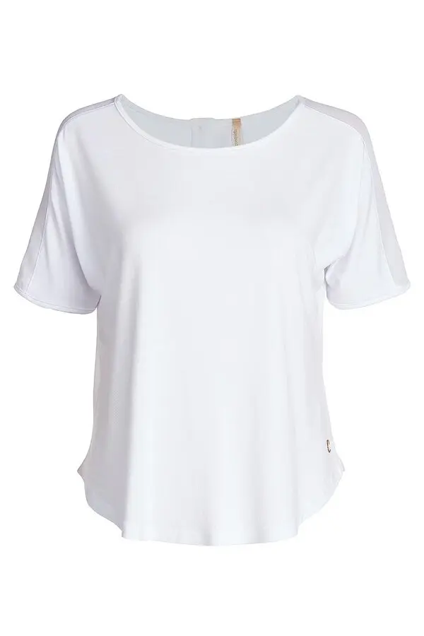CONQUISTA Button Placket Top - White