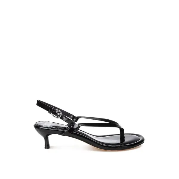 RAG & CO Brisbou Thong Strap Heels In Patent By - Black