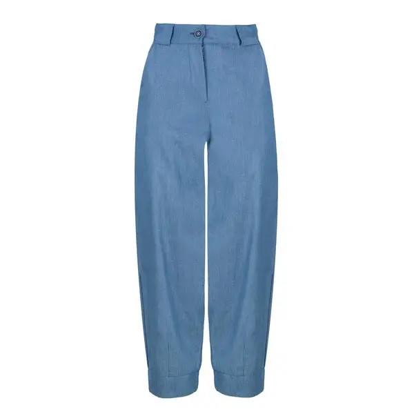 CONQUISTA Loose Fit Denim Style Pants - Blue