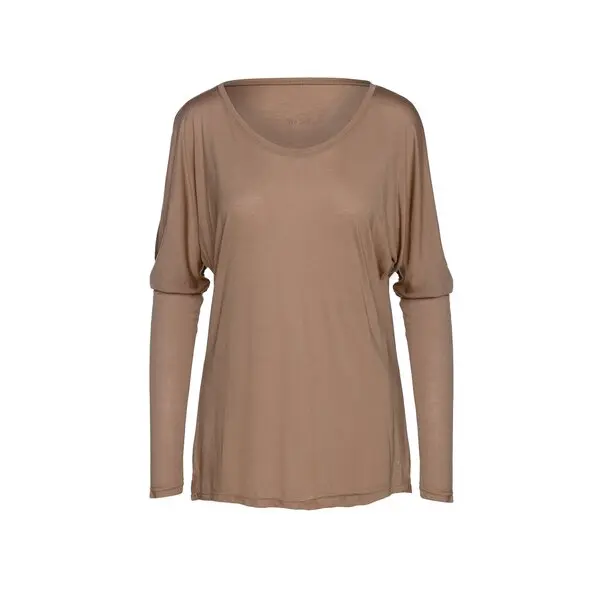 CONQUISTA Light Top With Long Batwing Sleeves - Brown