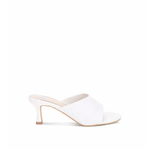 RAG & CO Maude Slip On Kitten Heels In By - White