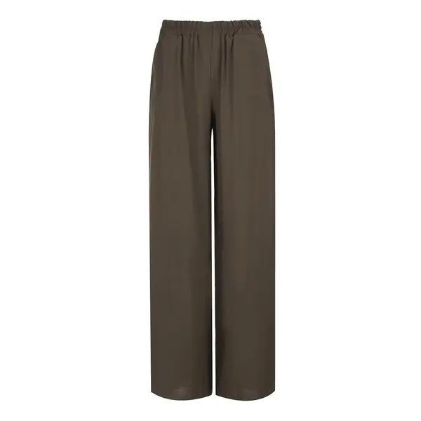 CONQUISTA Khaki Elegance Wide-leg Trousers - Green