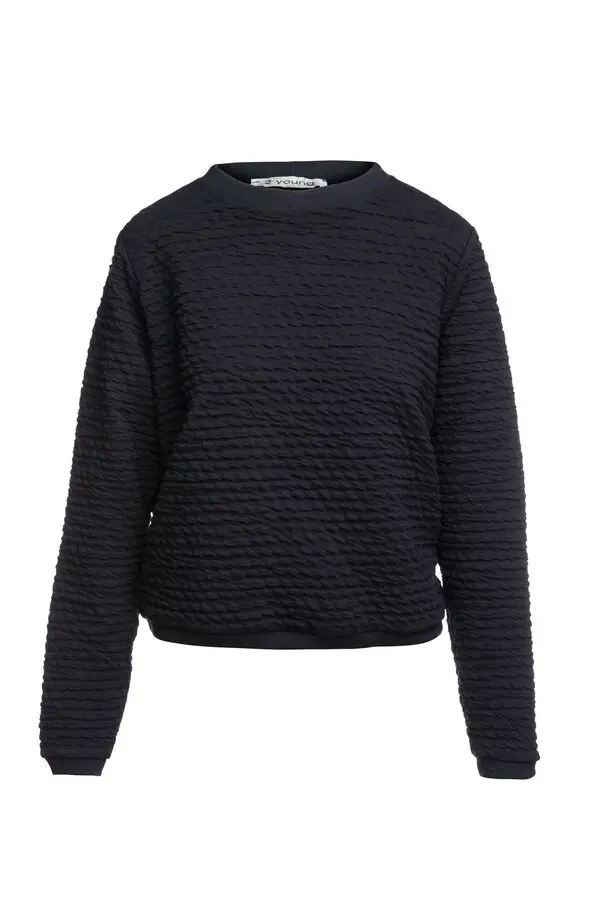 CONQUISTA Jacquard Sweatshirt - Black