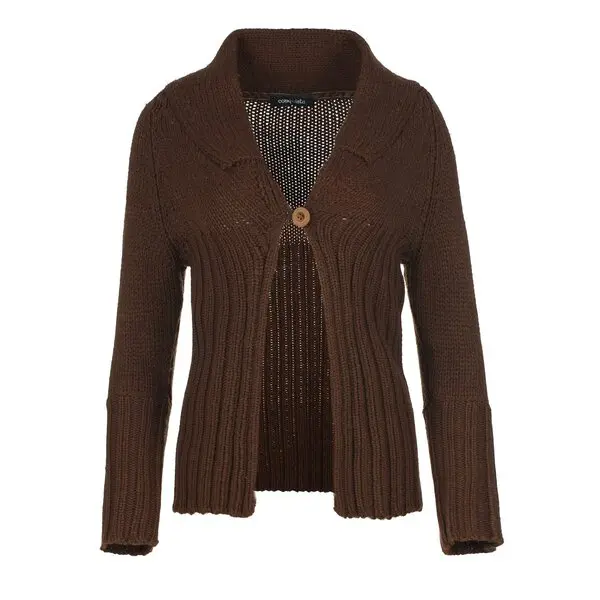CONQUISTA Fitted Knit Cardigan With One Button Fastening