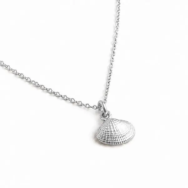 MOTHER NATURE JEWELRY Sea Shell Pendant, Handmade Minimalist Necklace Nature Jewelry, Sterling - Silver