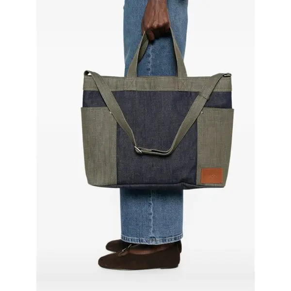 A.p.c. Cotton Tote Bag With Logo Patch And Silver-tone Hardware