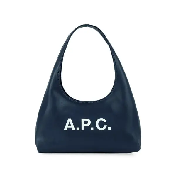 A.p.c. Navy Logo Print Tote Bag - Blue