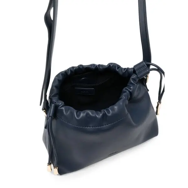 A.p.c. Navy Smooth Grain Shoulder Bag With Gold-tone Hardware - Blue