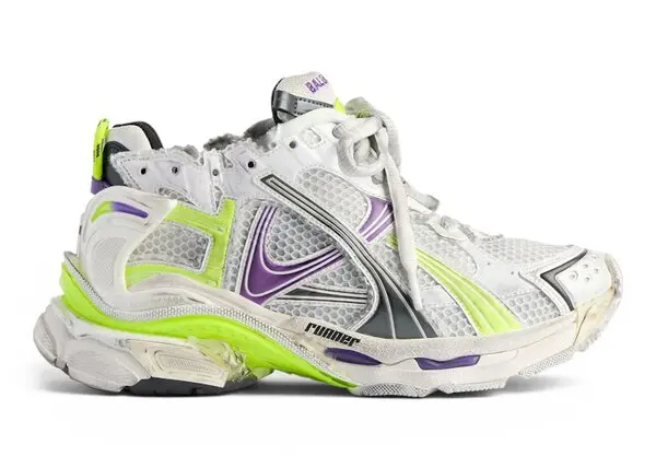 Balenciaga Runner White Neon Yellow Purple - Multicolor