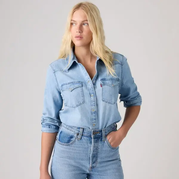LEVI'S Heritage Western Denim Button Down Shirt - Sunbleach Sunset