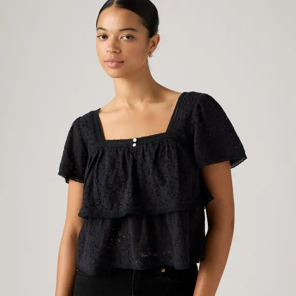LEVI'S Dom Short-sleeve Lace Blouse