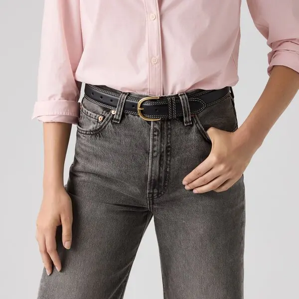 LEVI'S Olivia Classic Feather Edge Belt - Caviar