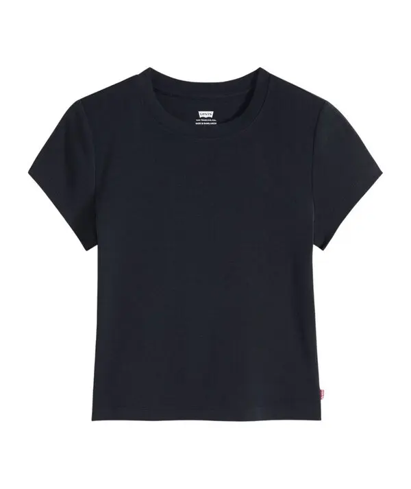 LEVI'S Essential Ribbed Knit Cropped Baby Tee - Anthracite Night