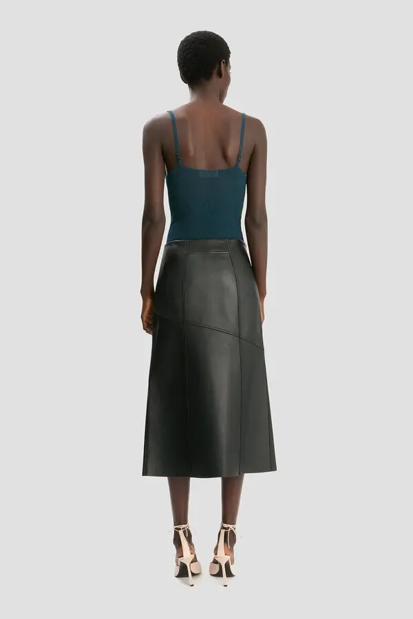 Victoria Beckham Panelled Leather Midi Skirt