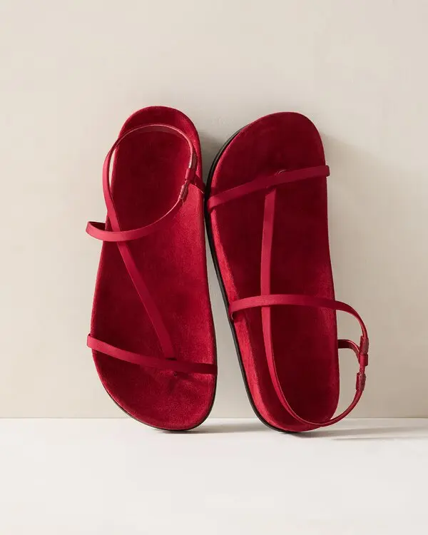 HAVEN WELL WITHIN Satin Strappy Wrap Around Sandals - Syrah