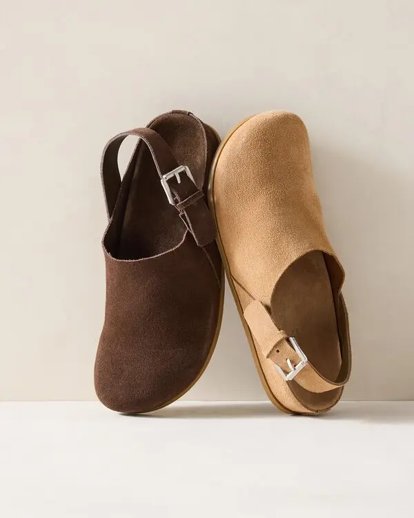 HAVEN WELL WITHIN Suede Buckle Clogs - Deep Mocha