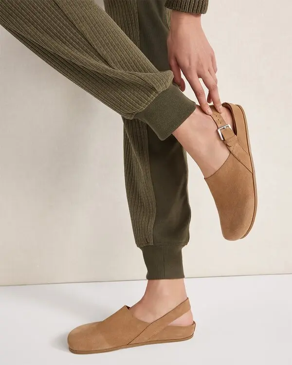 HAVEN WELL WITHIN Suede Buckle Clogs - Deep Mocha