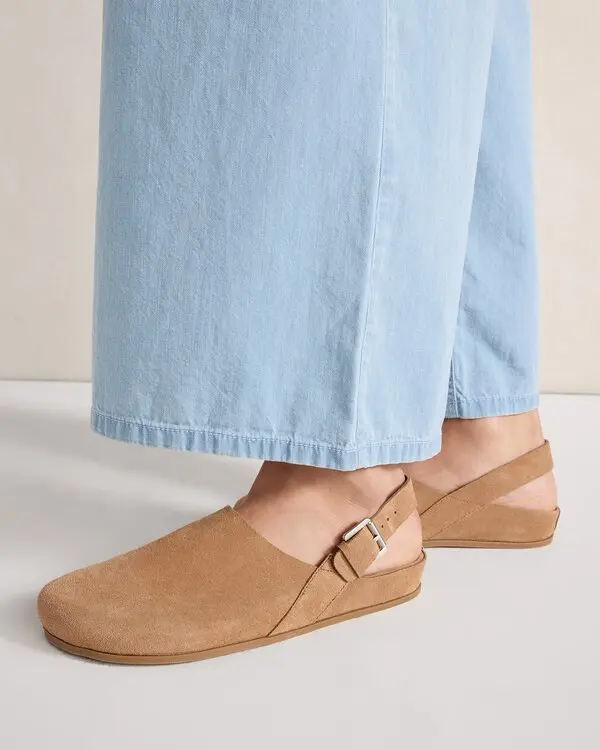 HAVEN WELL WITHIN Suede Buckle Clogs - Deep Mocha