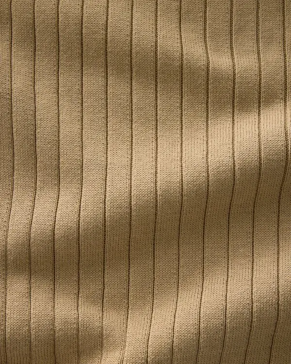 HAVEN WELL WITHIN Organic Cotton Ribbed Short Sleeve Polo Sweater