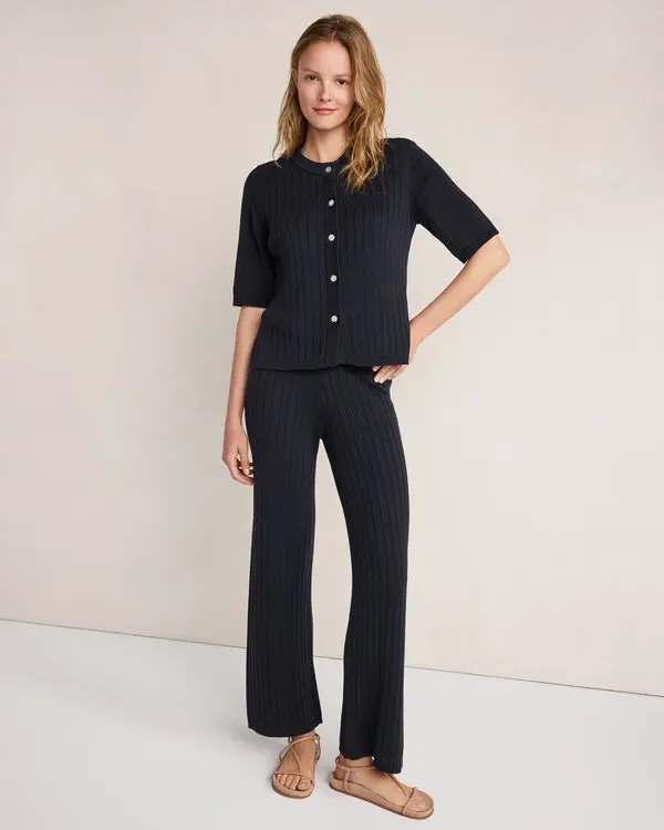 HAVEN WELL WITHIN Organic Cotton Ribbed Short Sleeve Sweater