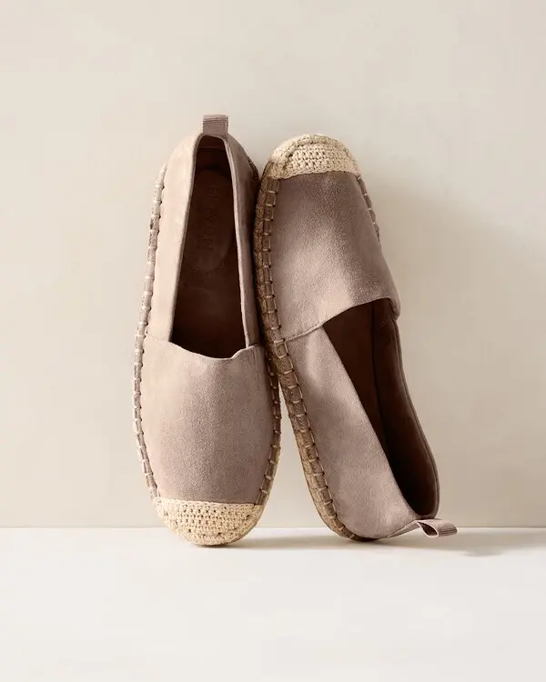 ESPA Suede Flat Espadrilles - Mushroom