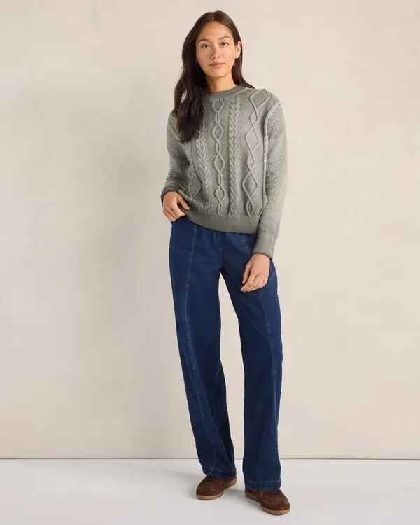 HAVEN WELL WITHIN Cable Knit Sweater - Breeze