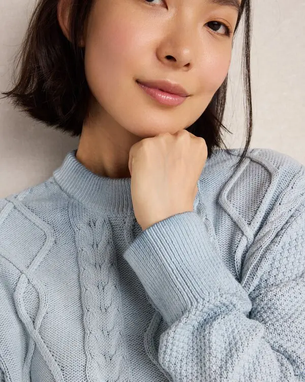HAVEN WELL WITHIN Cable Knit Sweater - Breeze