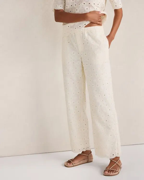 HAVEN WELL WITHIN Organic Cotton Eyelet Pants