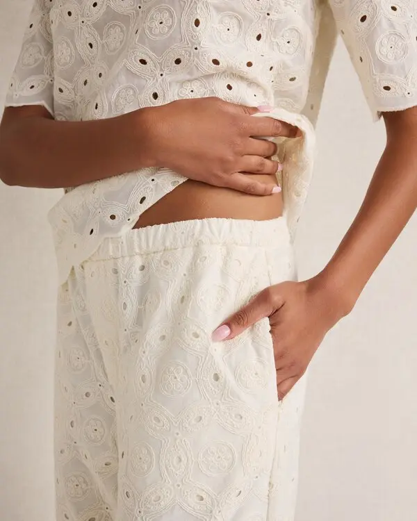 HAVEN WELL WITHIN Organic Cotton Eyelet Pants