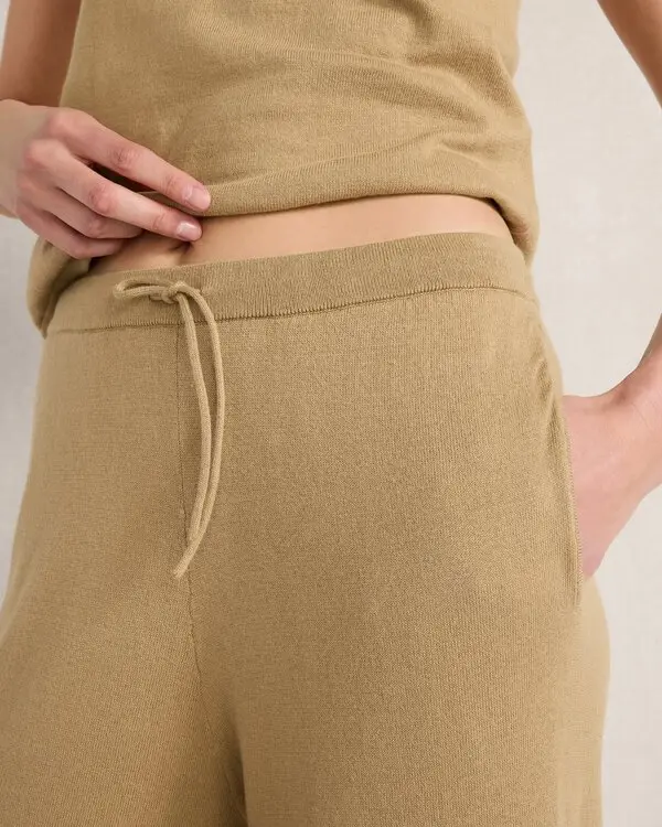 HAVEN WELL WITHIN Organic Cotton Jersey Wide Leg Pants - Truffle