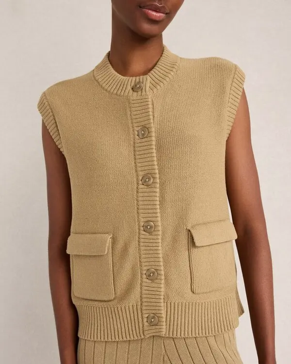HAVEN WELL WITHIN Organic Cotton Button Front Vest