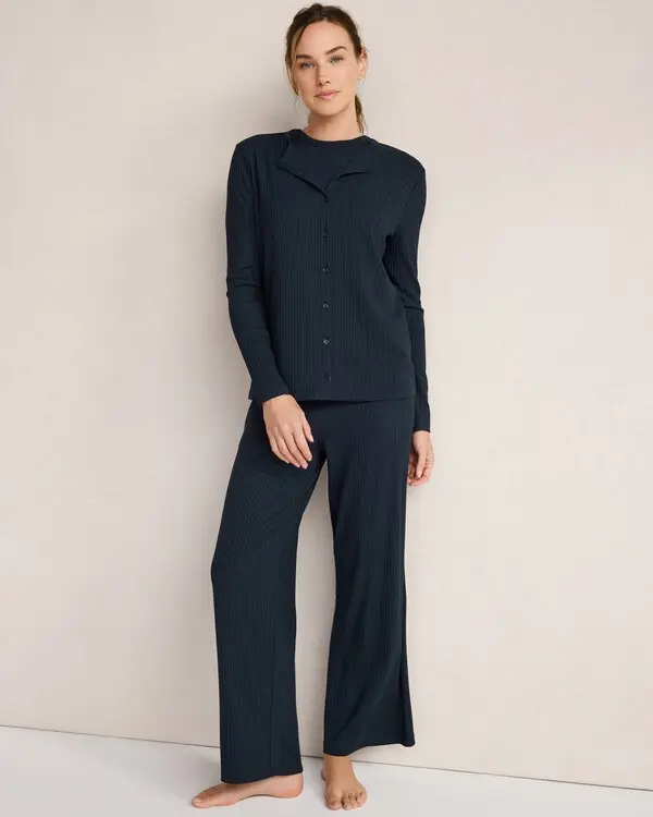 HAVEN WELL WITHIN Resti Drapey Rib Knit Cardigan - Nightfall