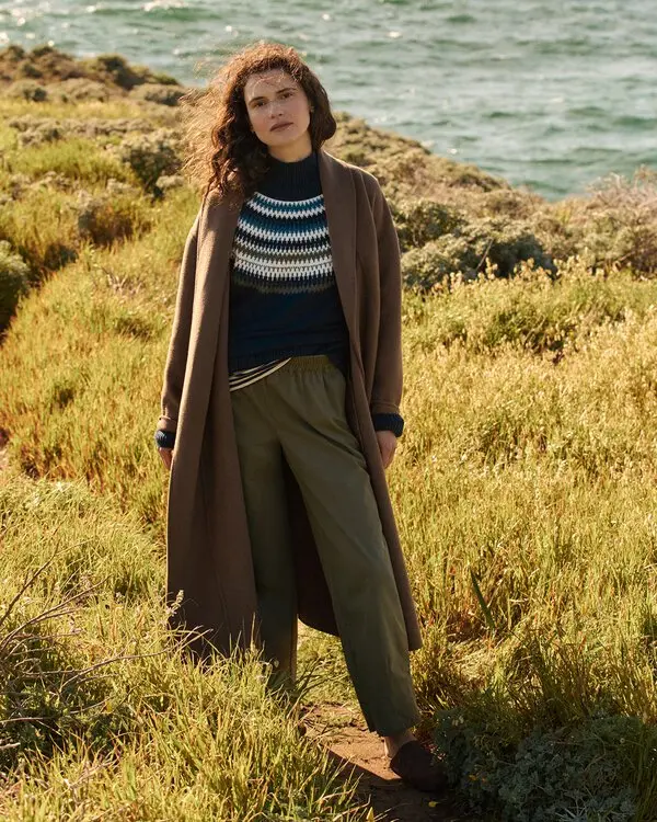 HAVEN WELL WITHIN Organic Cotton Twill Barrel Leg Pants - Forest