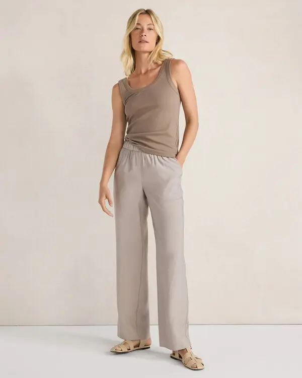HAVEN WELL WITHIN Luxe Modal Relaxed Fit Pants - Mushroom