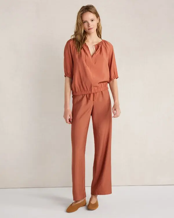 HAVEN WELL WITHIN Luxe Modal Relaxed Fit Pants - Tuscan Red