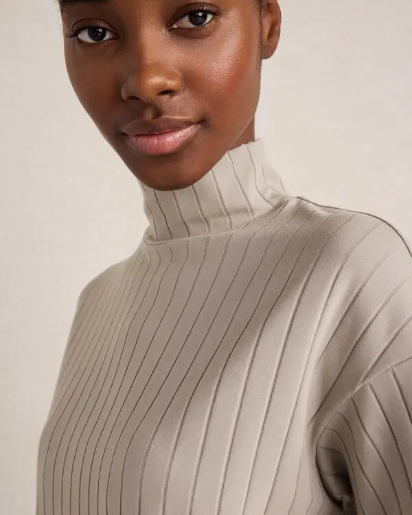 HAVEN WELL WITHIN Ribbed Mock Neck Top