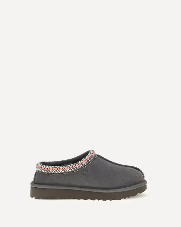 UGG Tasman Ii Suede Mules With Braided Collar - Grey