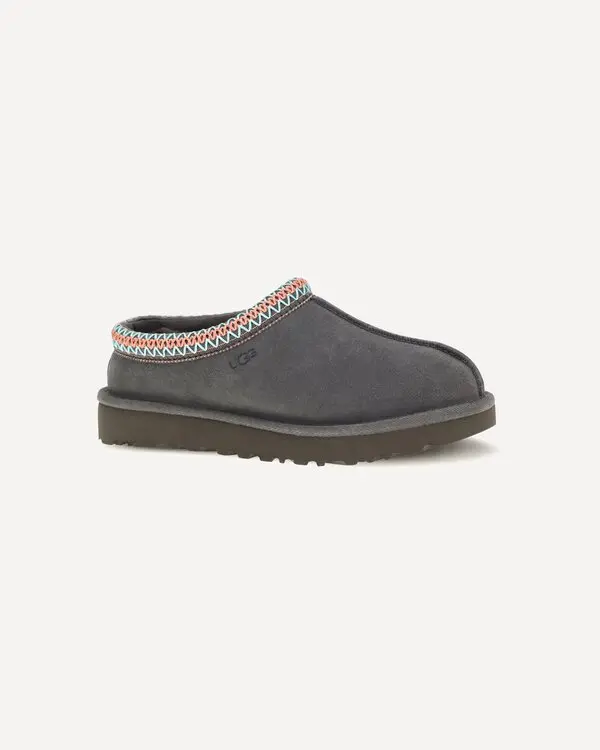 UGG Tasman Ii Suede Mules With Braided Collar - Grey
