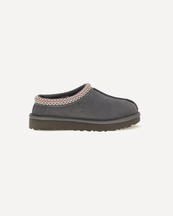 UGG Tasman Ii Suede Mules With Braided Collar - Grey