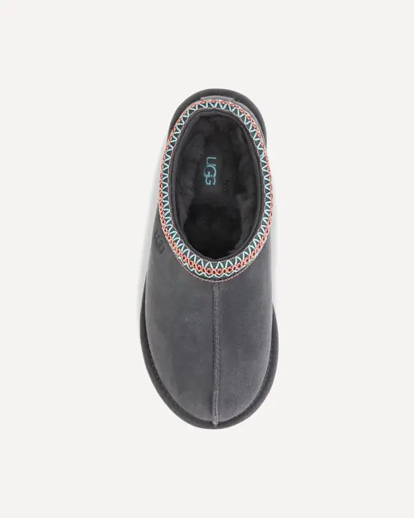 UGG Tasman Ii Suede Mules With Braided Collar - Grey