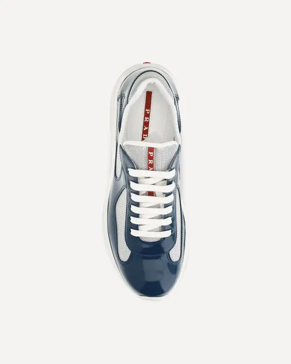 Prada America's Cup Sneakers In Patent Leather And Technical Fabric