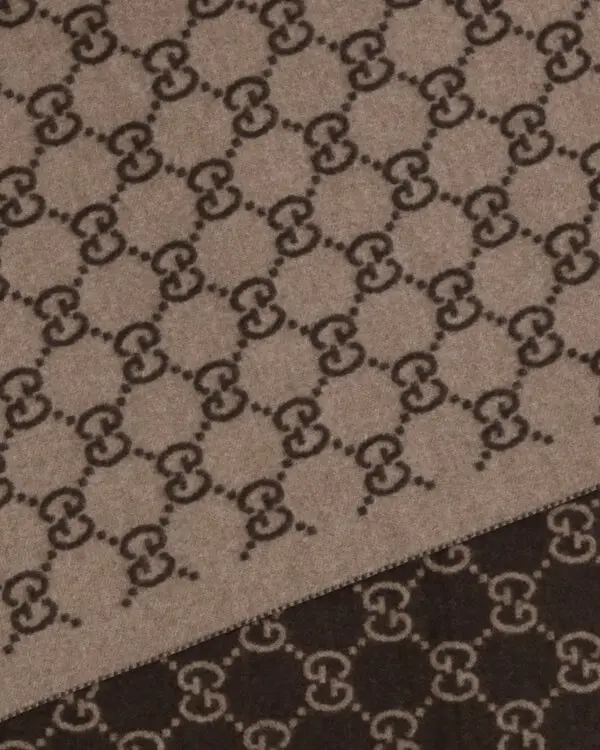Gucci Gg Cashmere Scarf - Brown