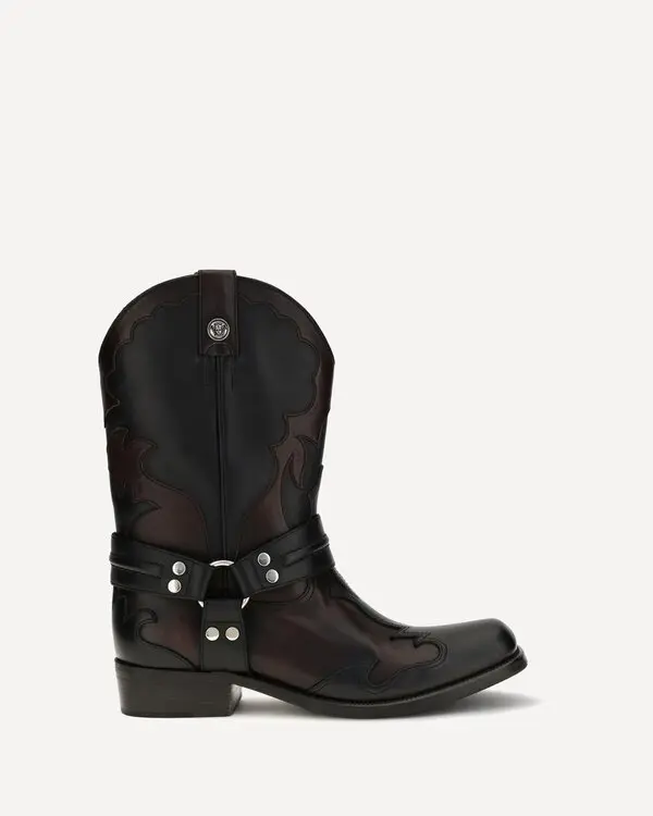 Versace Sylvester Western Boots - Black