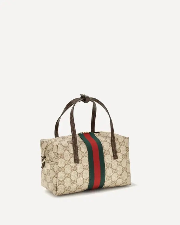 Gucci Mini Boston Handbag With Web Stripe