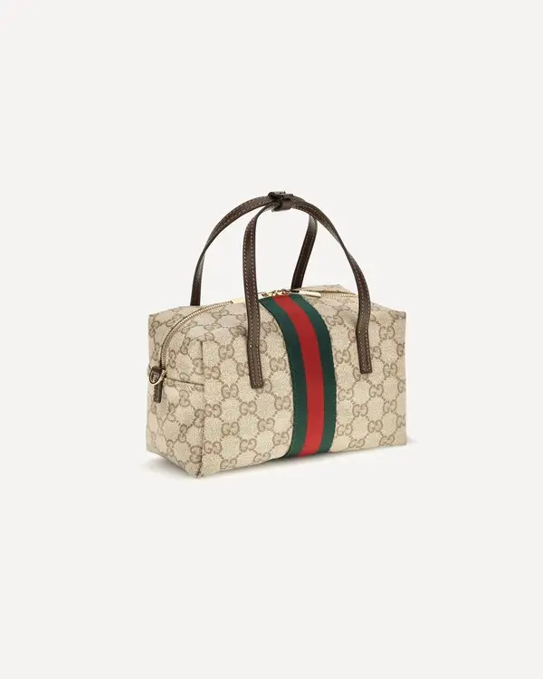 Gucci Mini Boston Handbag With Web Stripe