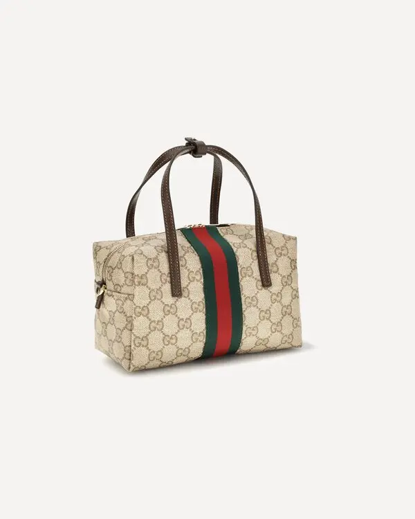 Gucci Mini Boston Handbag With Web Stripe