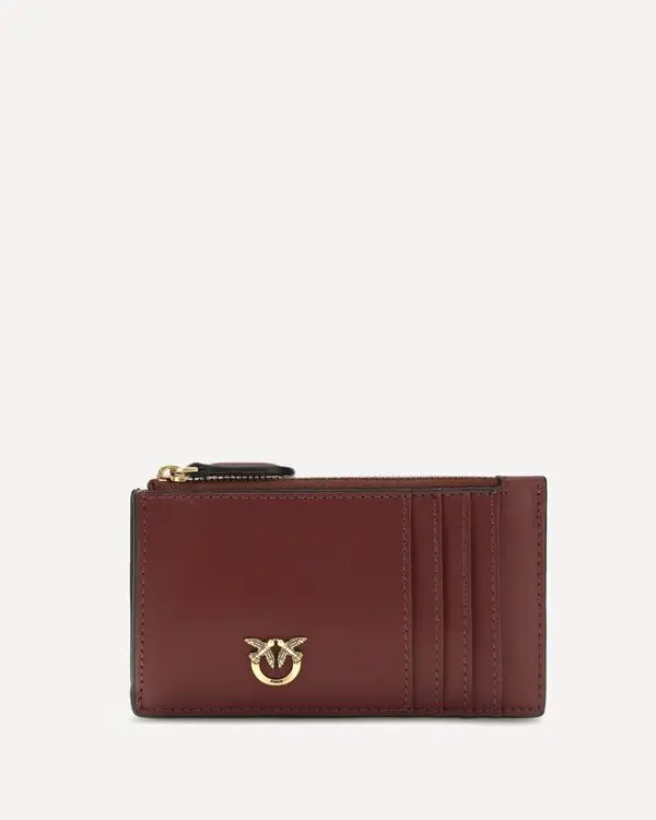 Pinko Airone Leather Cardholder - Bordeaux
