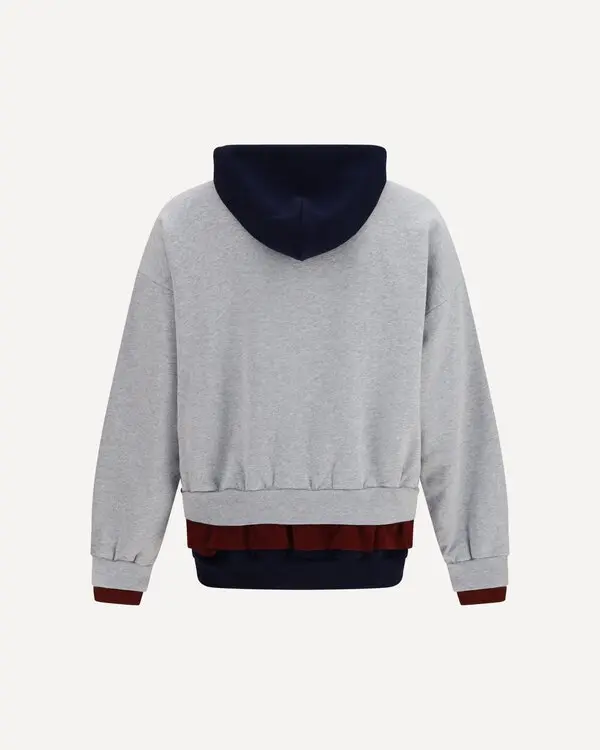 Balenciaga Layered Cotton Hoodie With Embroidered Logo - Multicolour